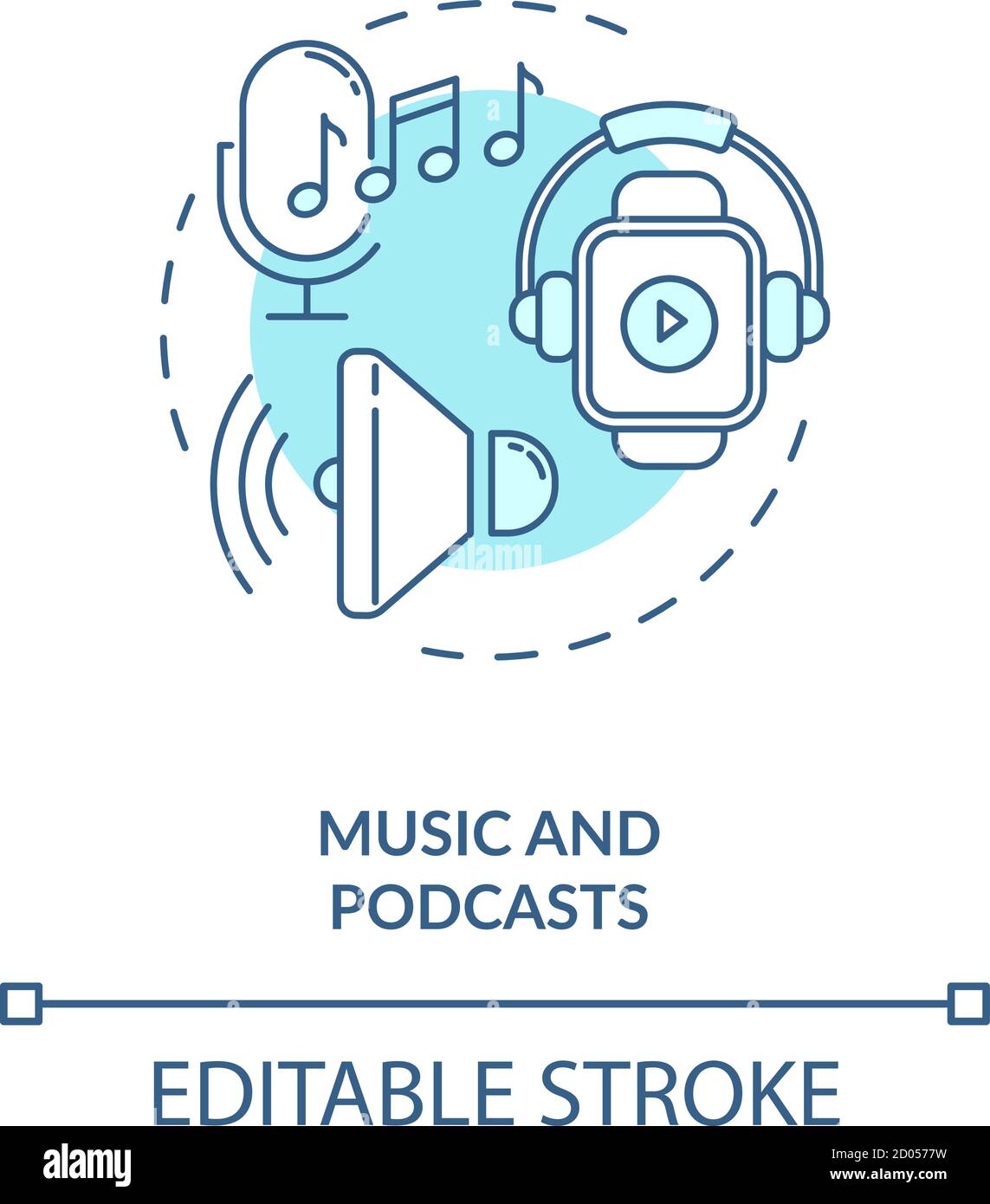 Music and podcasts concept icon Stock Vector Image & Art - Alamy