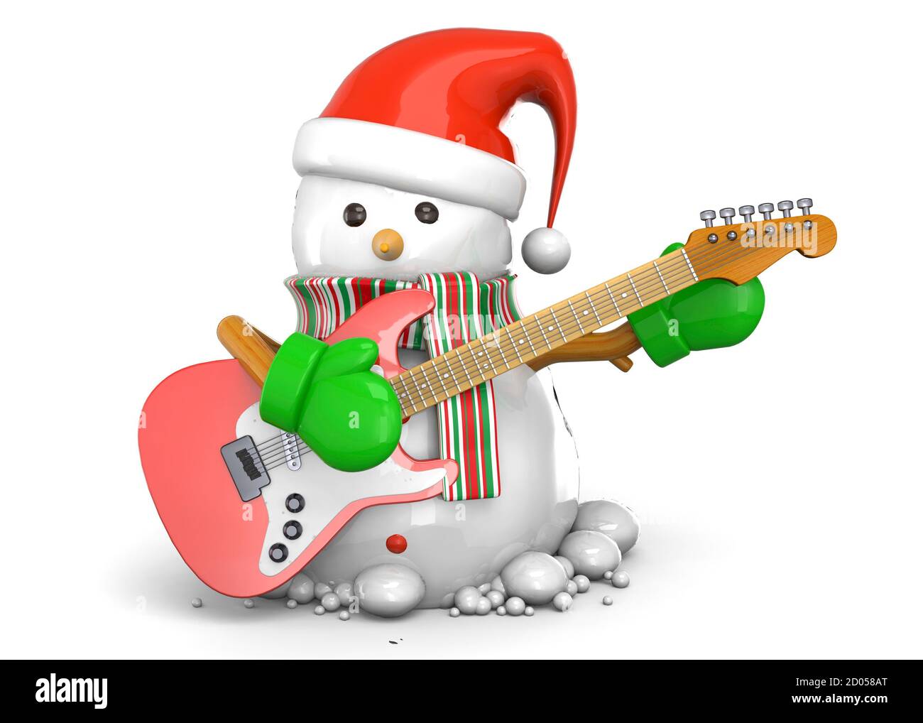 Snowman Plays Guitar - 3D Stock Photo - Alamy