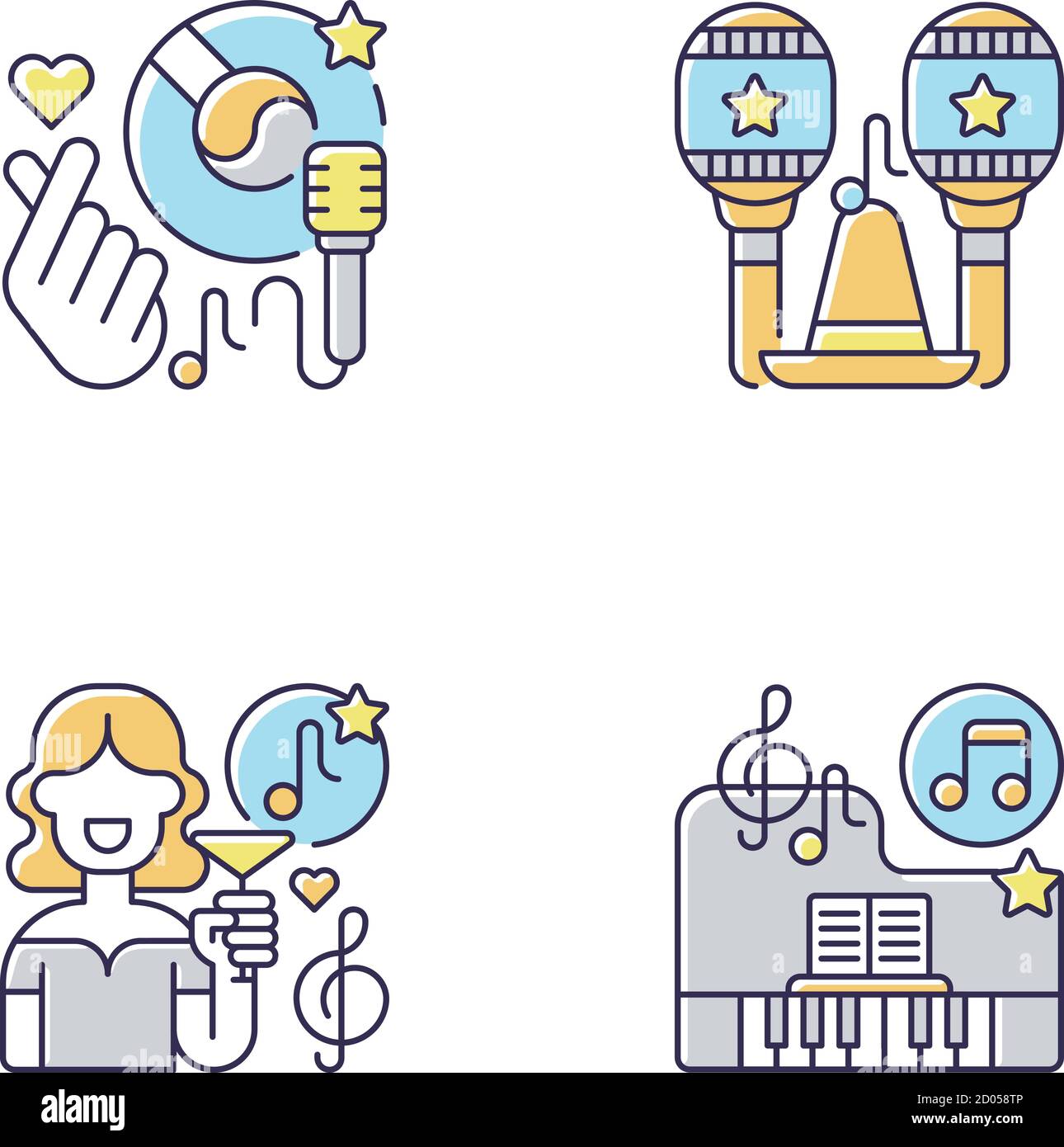 Party songs ideas RGB color icons set Stock Vector Image & Art - Alamy