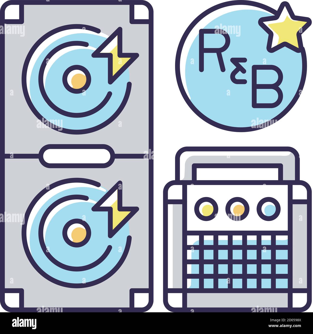 Rhythm and blues RGB color icon Stock Vector Image & Art - Alamy