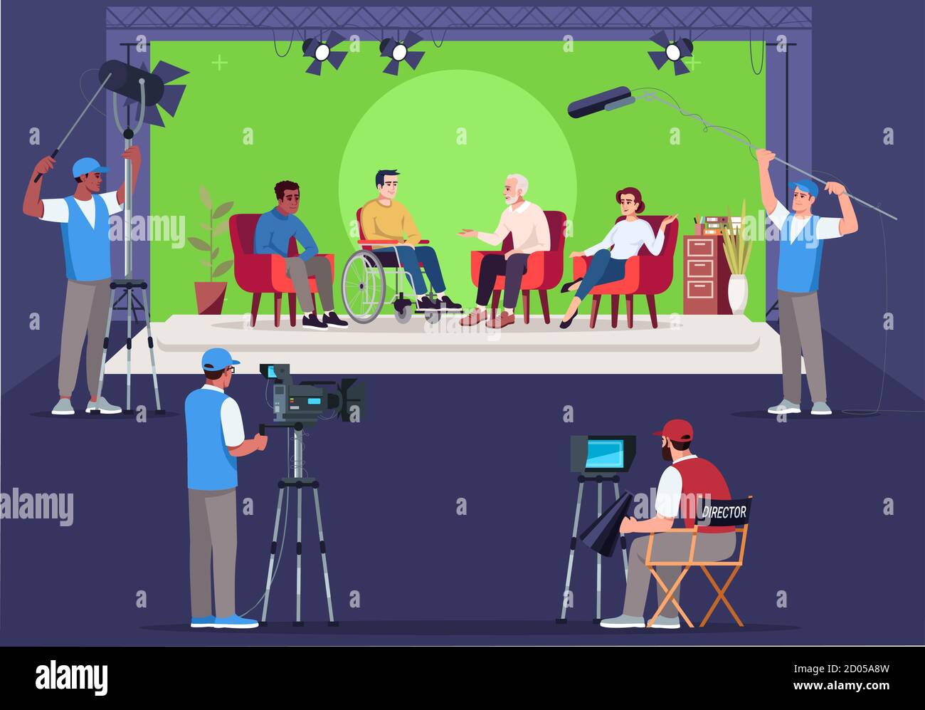 Interview set semi flat vector illustration Stock Vector Image & Art ...