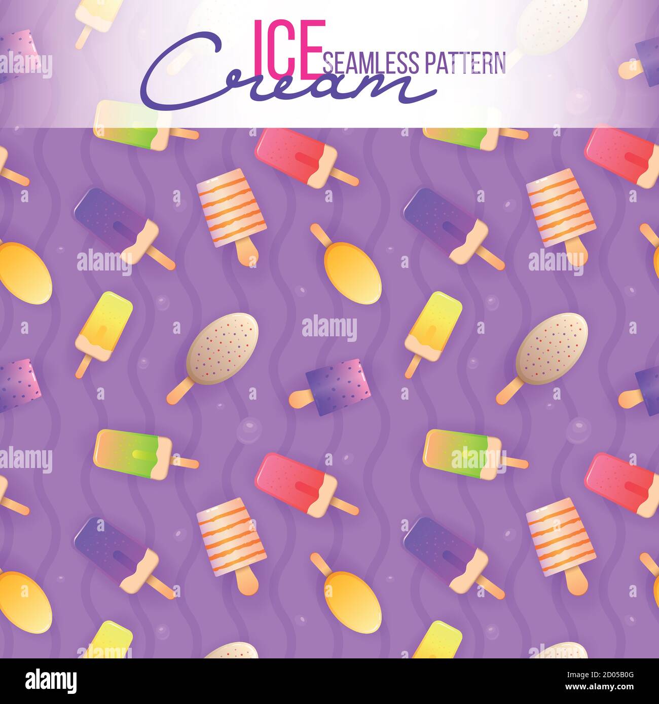 Ice cream seamless pattern. Ice cream texture with sweet desserts Stock ...