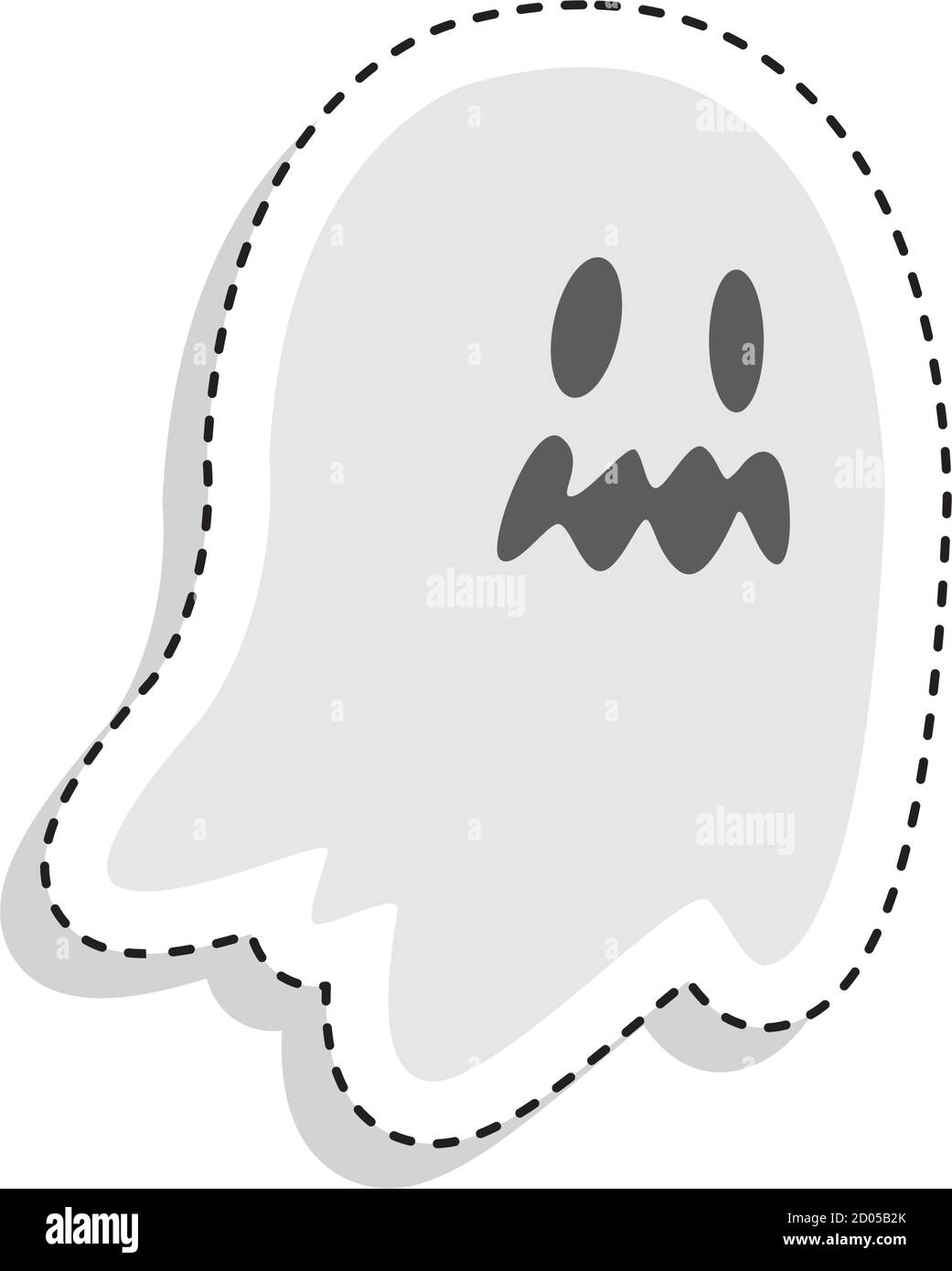 Sticker of a scary ghost icon. Halloween season icon - Vector Stock ...