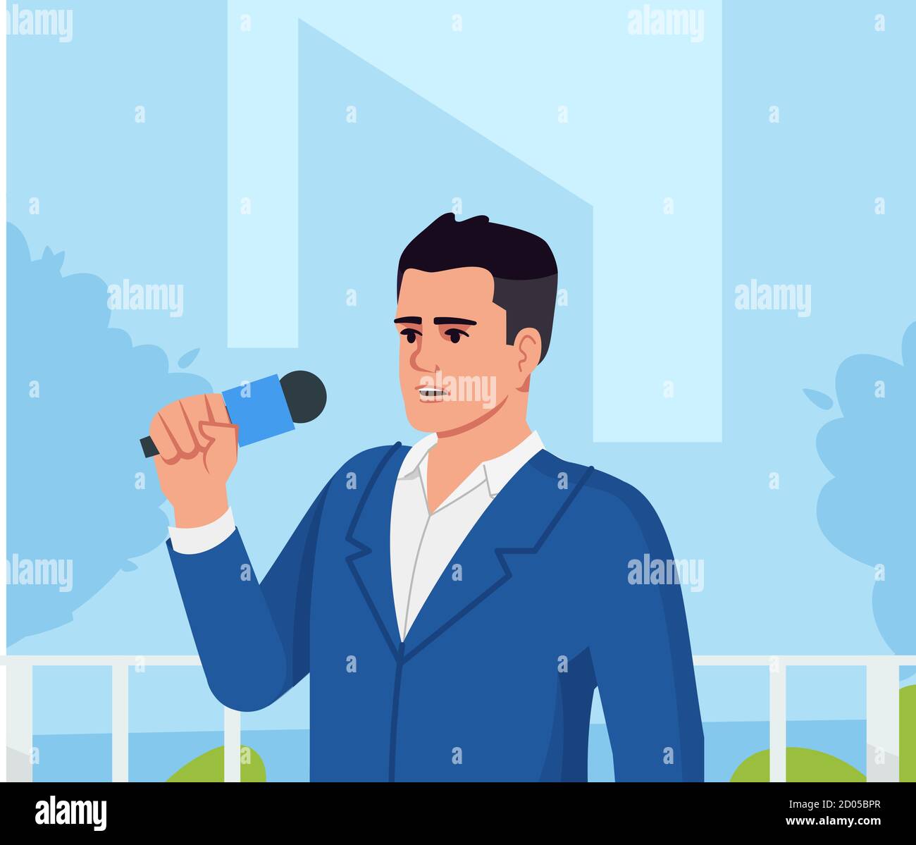 Reporter semi flat vector illustration Stock Vector Image & Art - Alamy