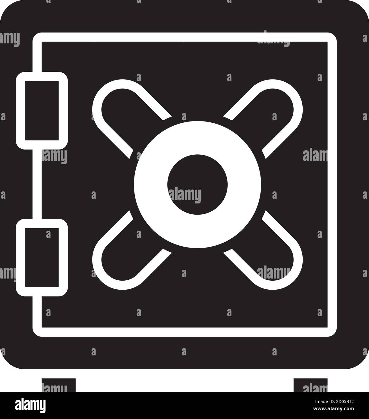 strongbox icon over white background, silhouette style, vector ...