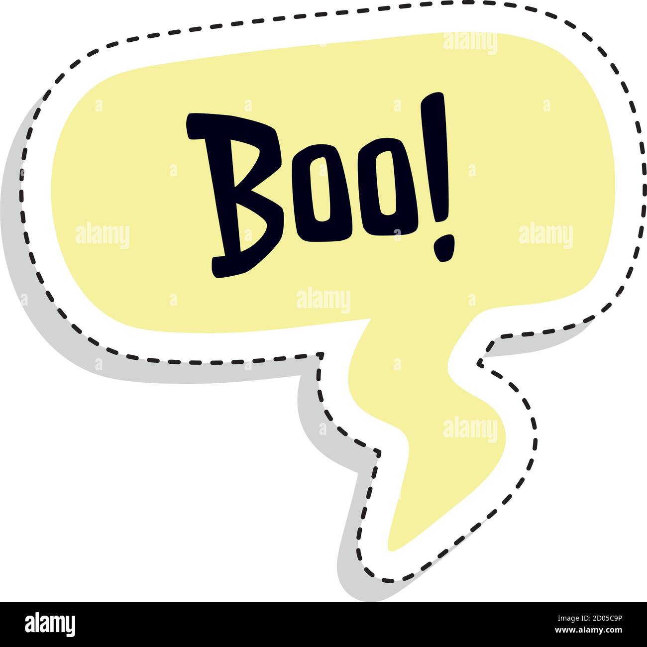 Comic bubble chat with boo message. Halloween icon sticker - Vector ...