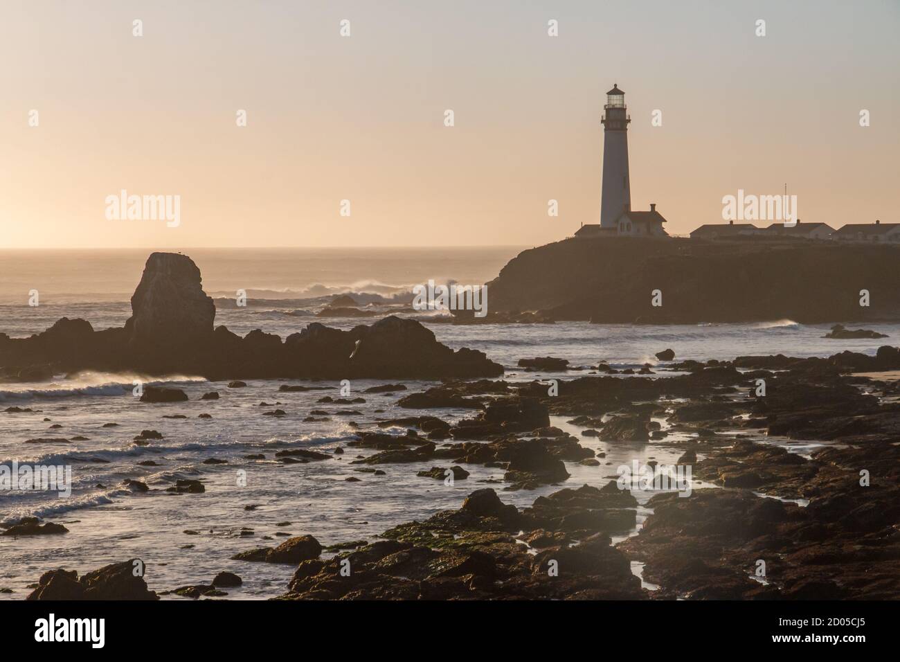 Pigeon Point Lighthouse during Sunset in California Stock Photo - Alamy