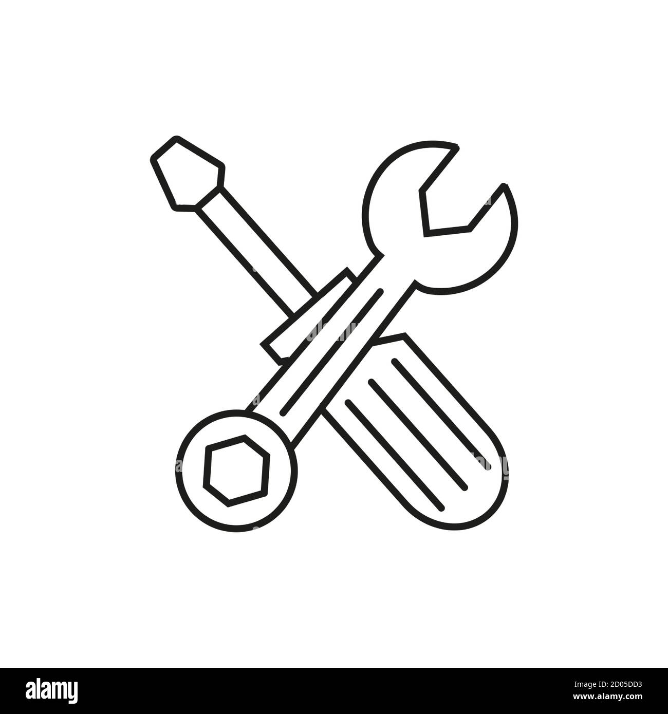wrench and screwdriver crossed icon Element of building icon for mobile ...