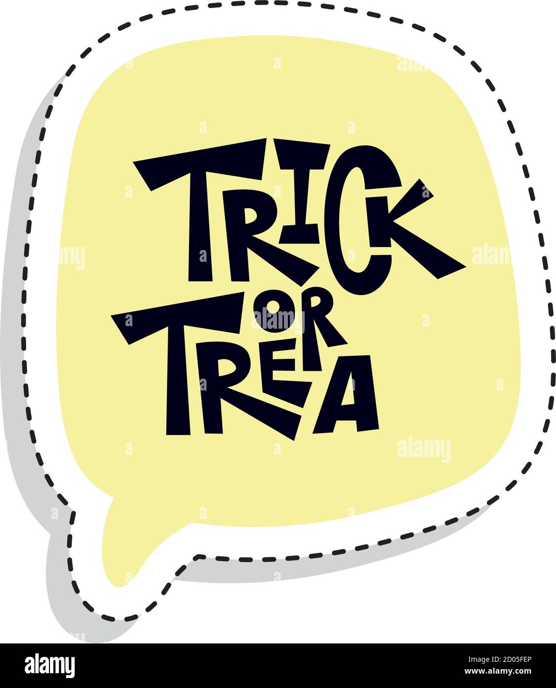 Sticker of a comic bubble chat with trick or treat message. Halloween ...