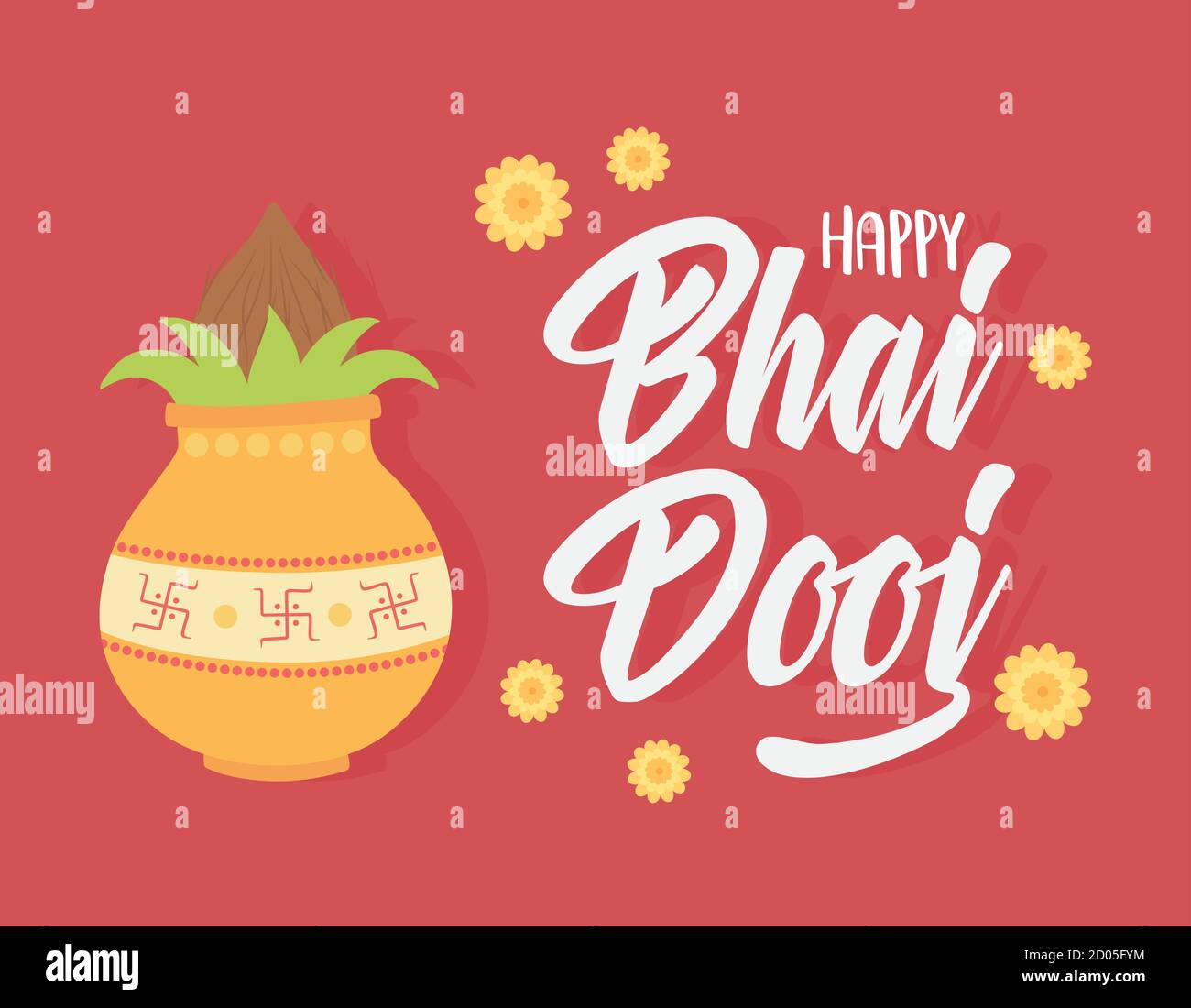 happy bhai dooj, indian family celebration culture traditional vector ...