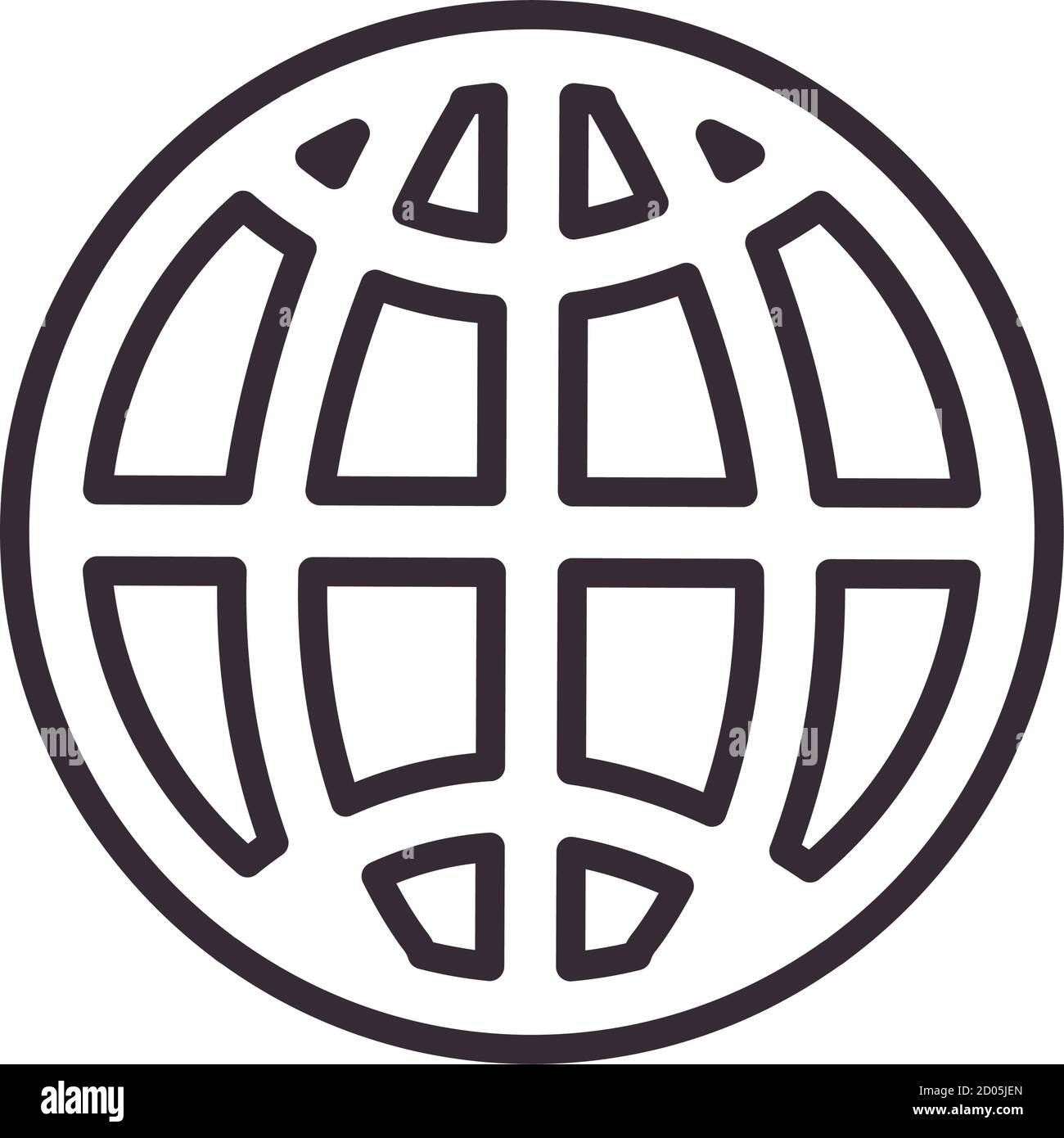 Global Sphere Line Style Icon Design Communication Internet And