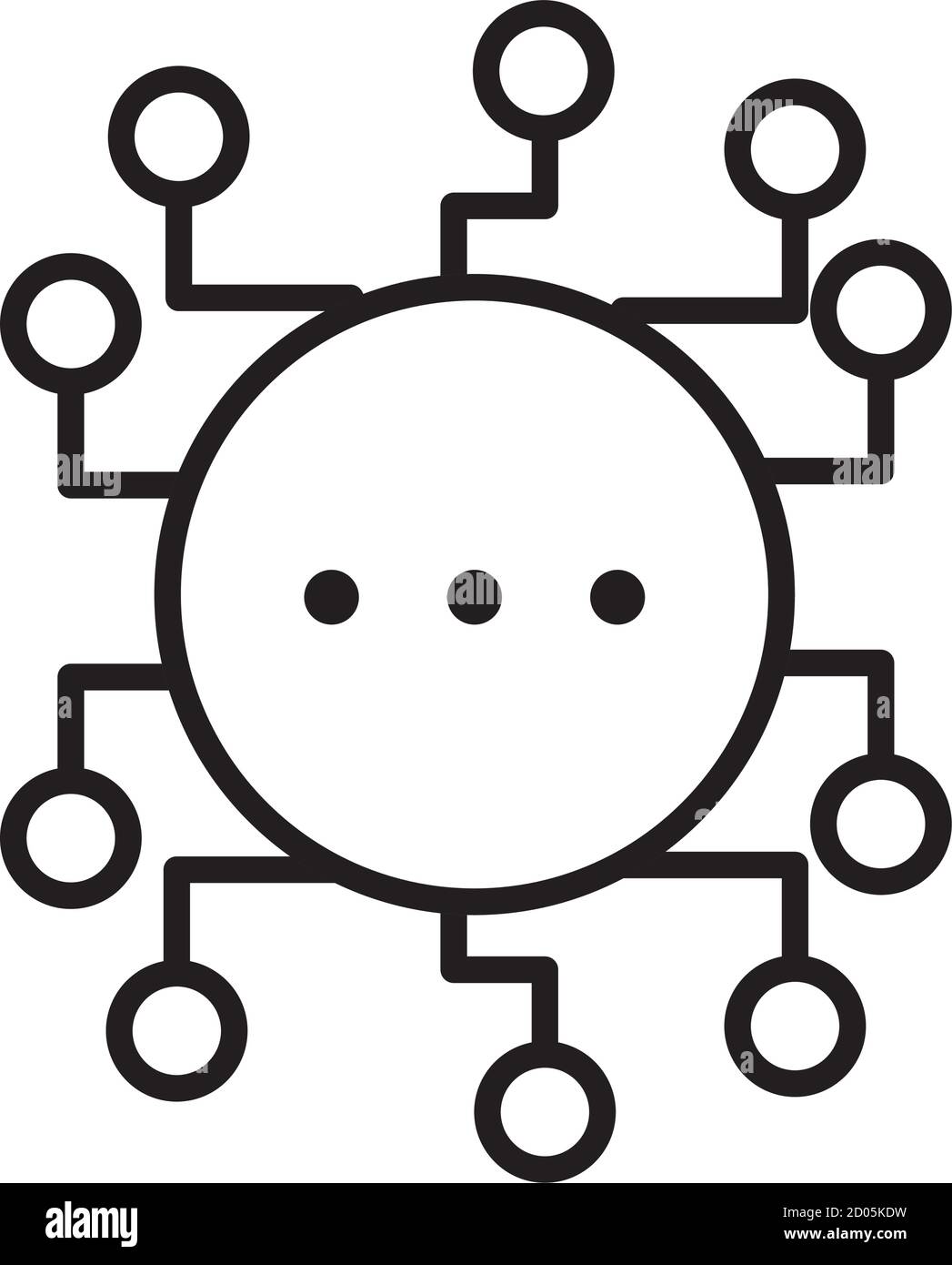 data analysis chart icon over white background, line style, vector ...