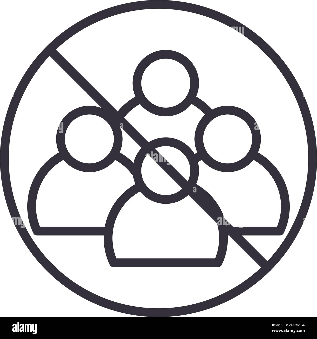 avoid crowd line style icon design of Medical care health and emergency ...