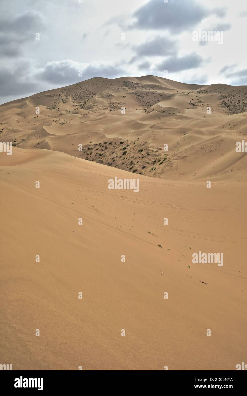 Moving and stationary sand dunes-Badain Jaran Desert. Alxa Plateau ...