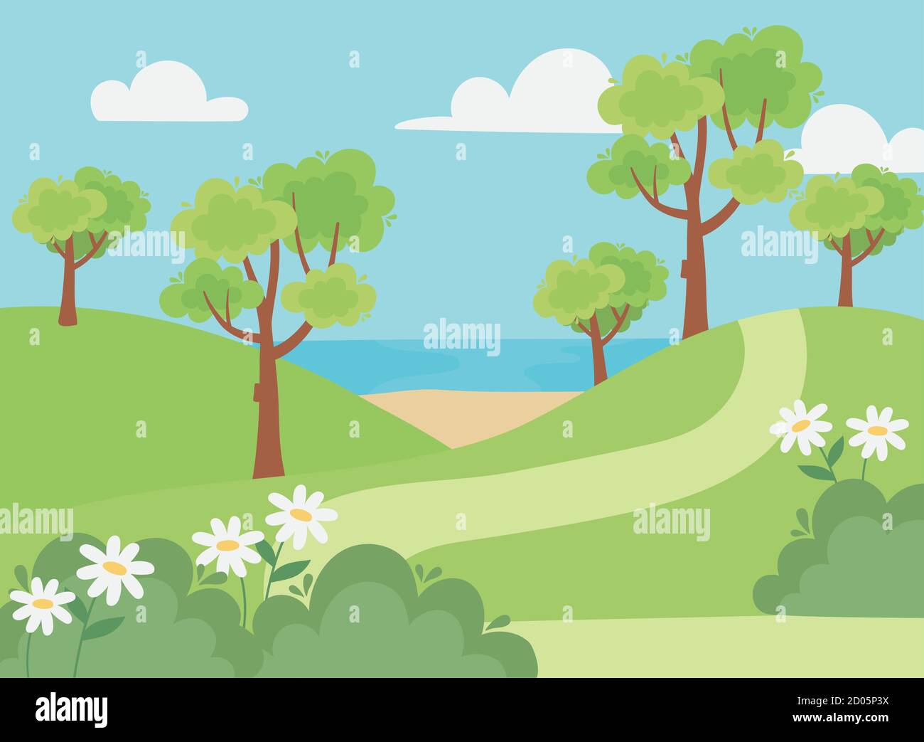 Scenery beach area Stock Vector Images - Alamy