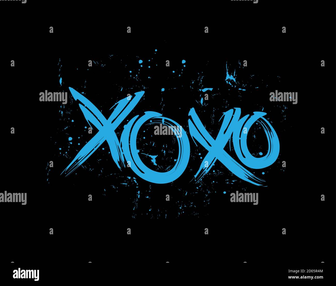 Xoxo Lettering Text on black background in vector illustration Stock ...