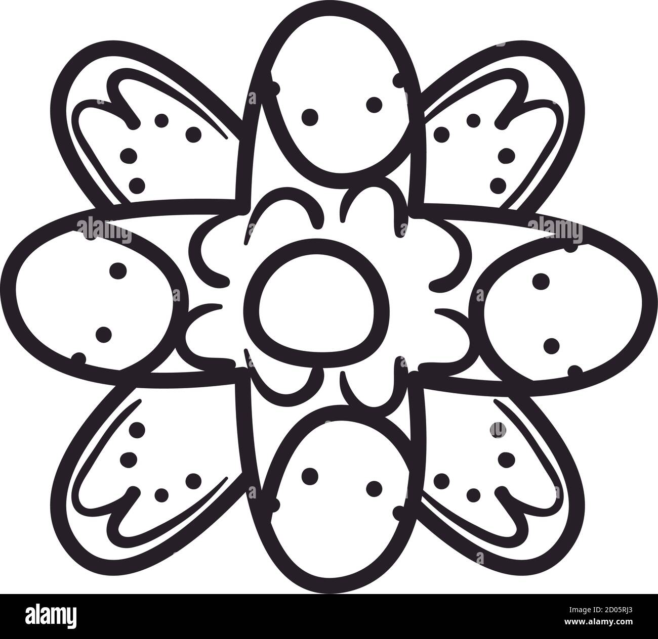 flower free form line style icon design, natural floral nature plant ...