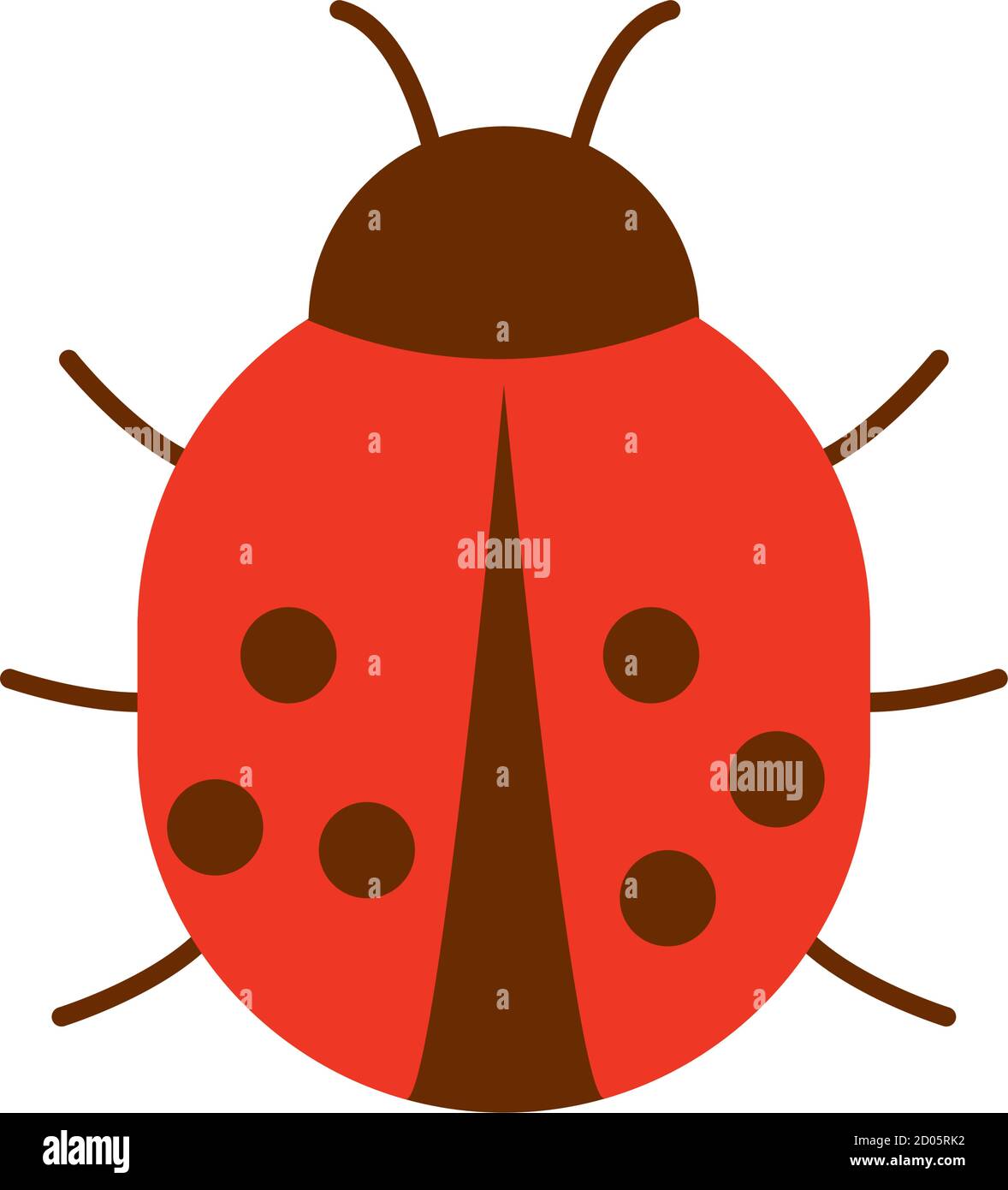 ladybug insect icon over white background, flat style, vector ...