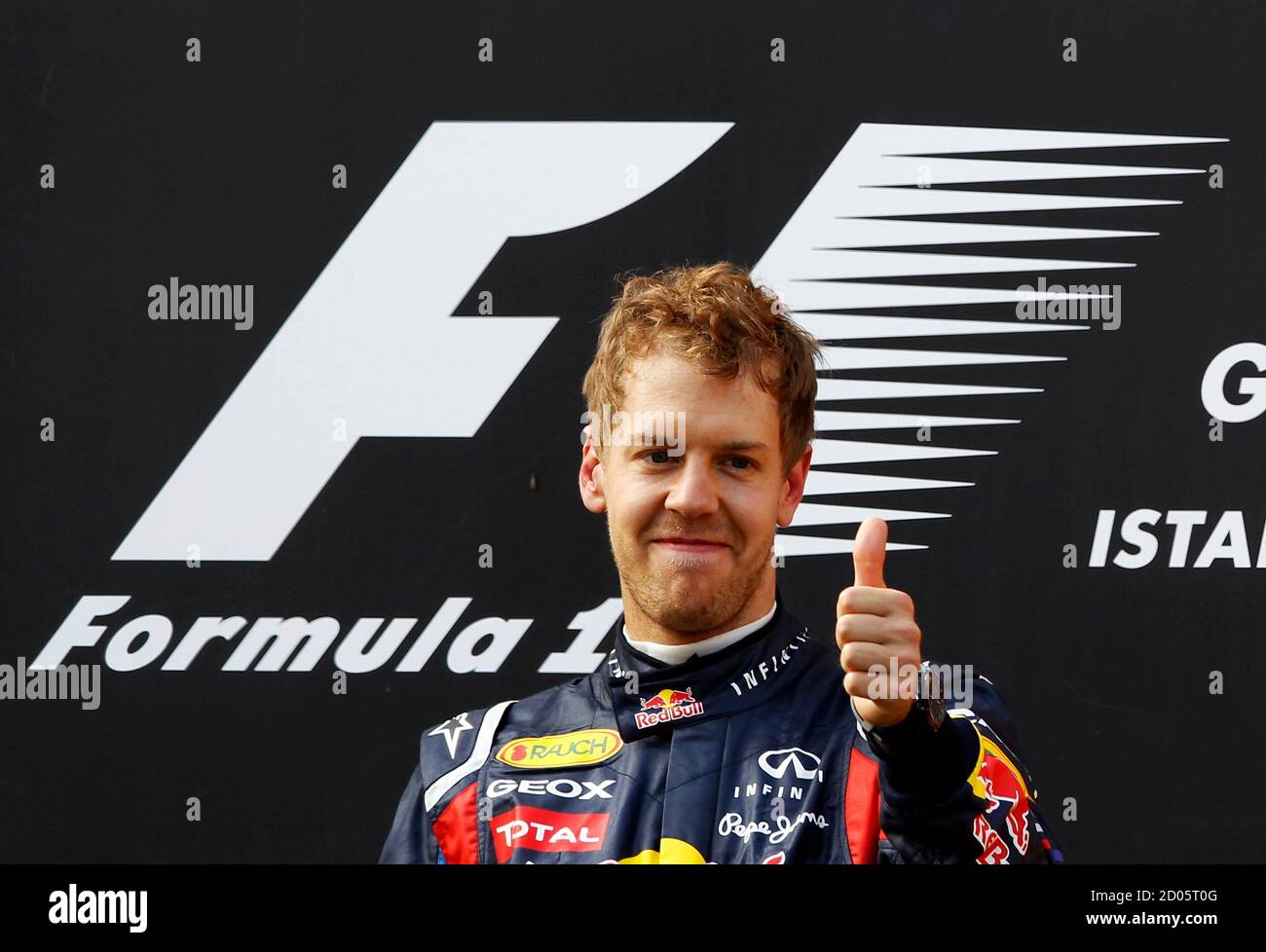 Red bull racing on podium sebastian vettel hi-res stock photography and ...