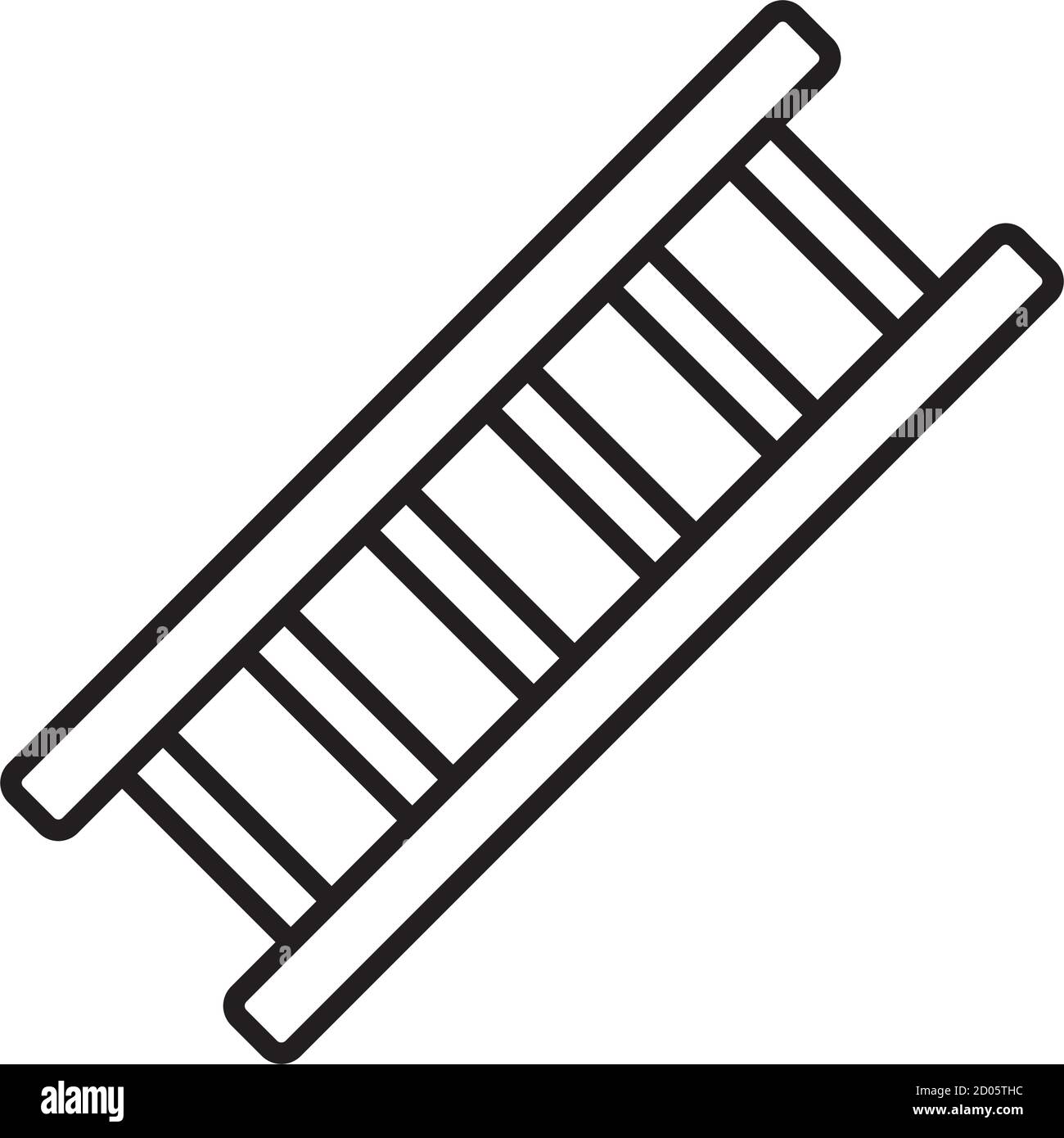 ladder icon over white background, line style, vector illustration ...