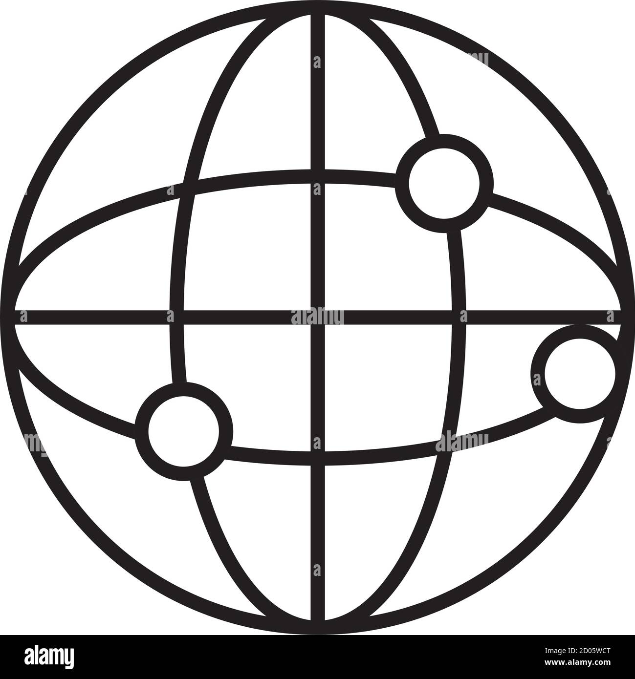global network icon over white background, line style, vector ...