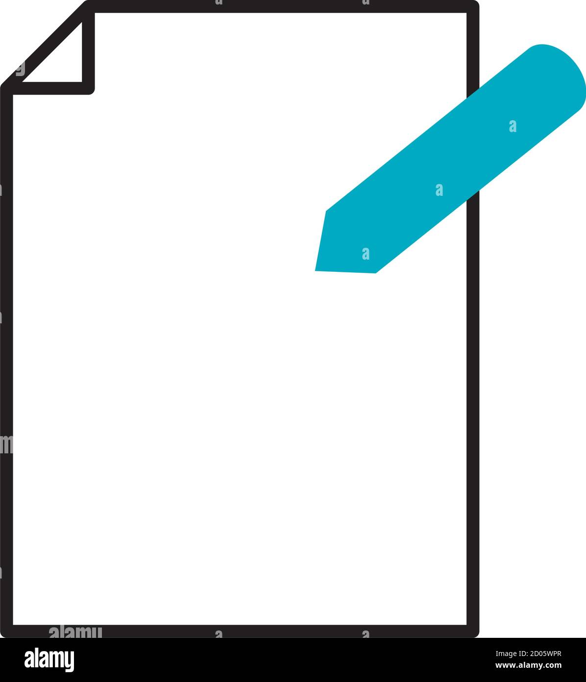 edit symbol, document and pen icon over white background, half line ...