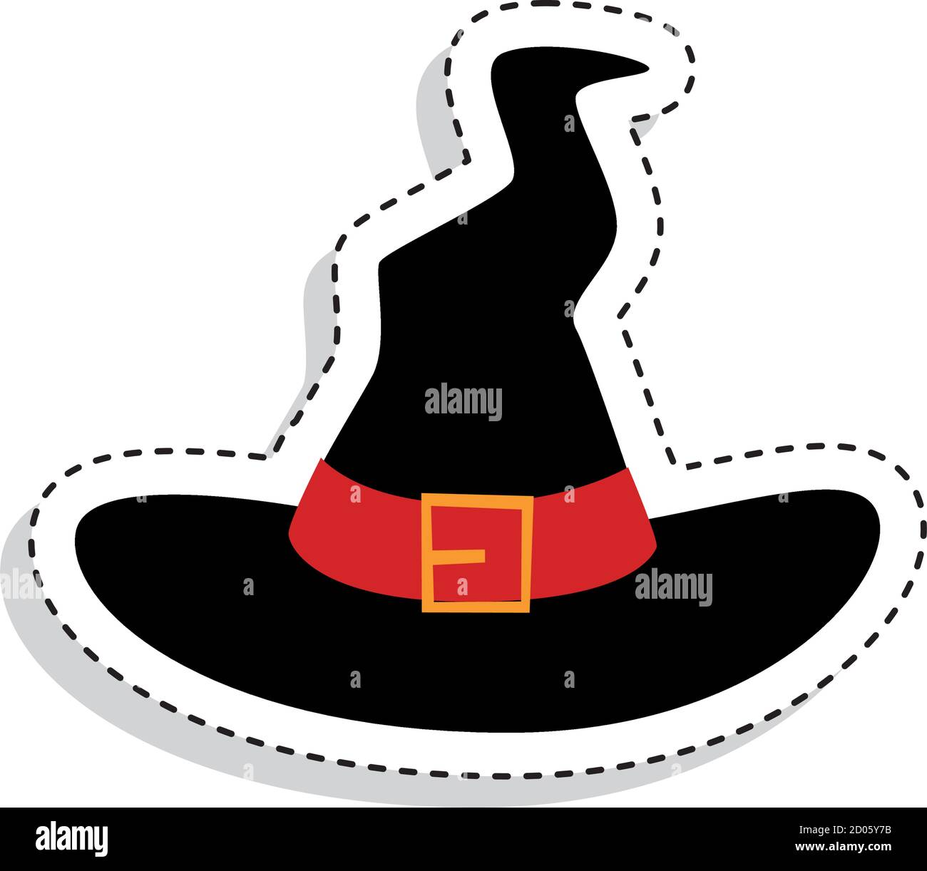 Sticker of a witch hat icon. Halloween season icon - Vector Stock ...