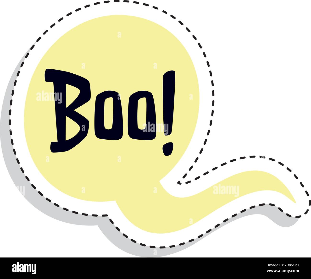 Comic bubble chat with boo message. Halloween icon sticker - Vector ...