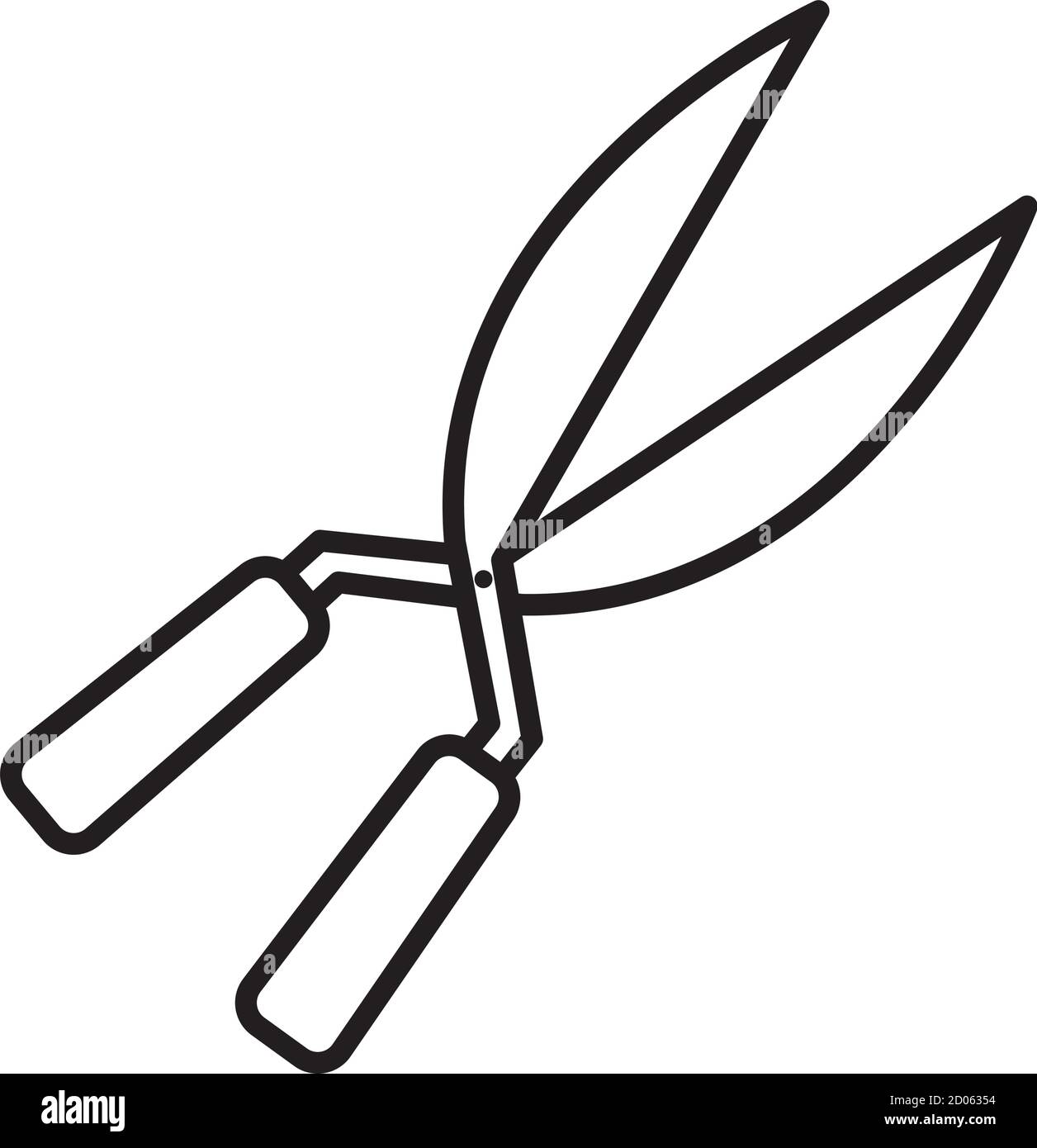 garden scissors icon over white background, line style, vector ...