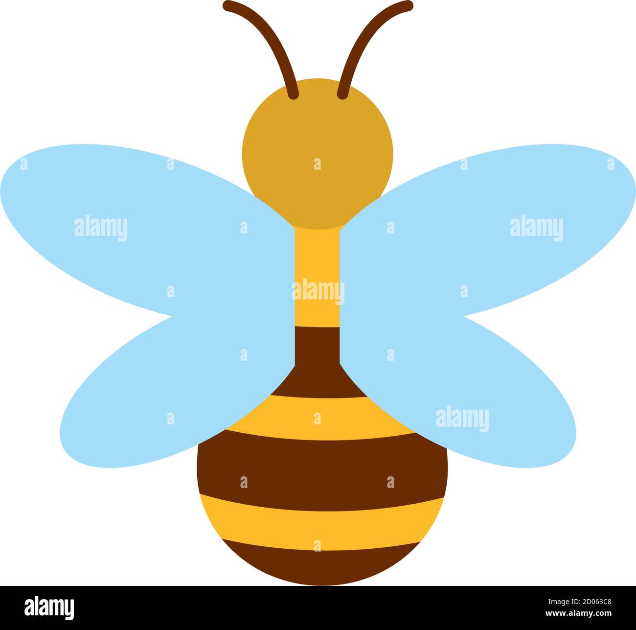 cartoon bee icon over white background, flat style, vector illustration ...