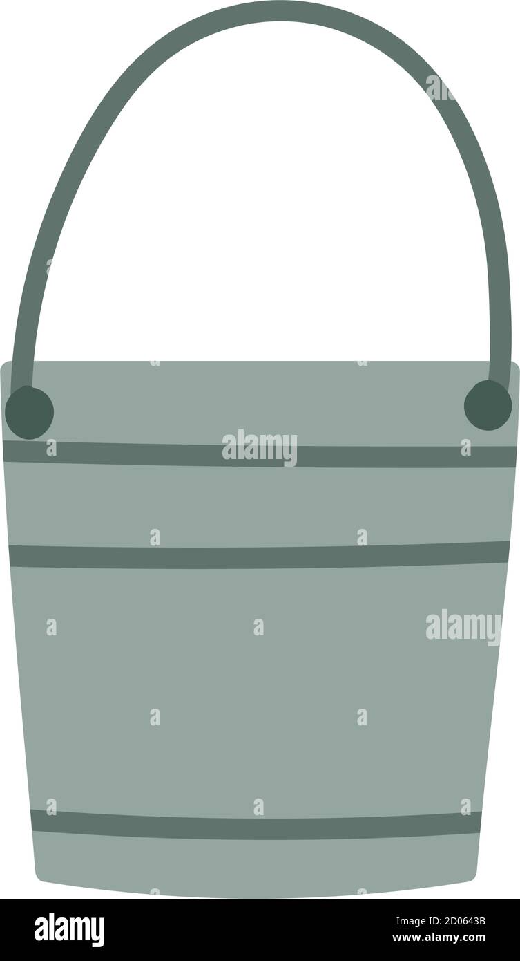 gardening, metallic bucket tool isolated icon style vector illustration ...