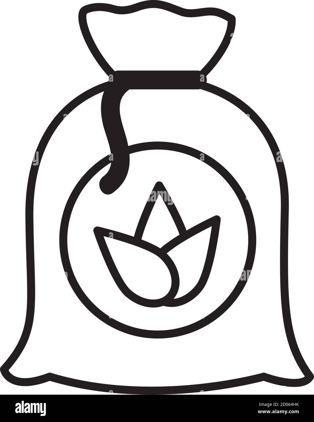 fertilizer bag icon over white background, line style, vector ...