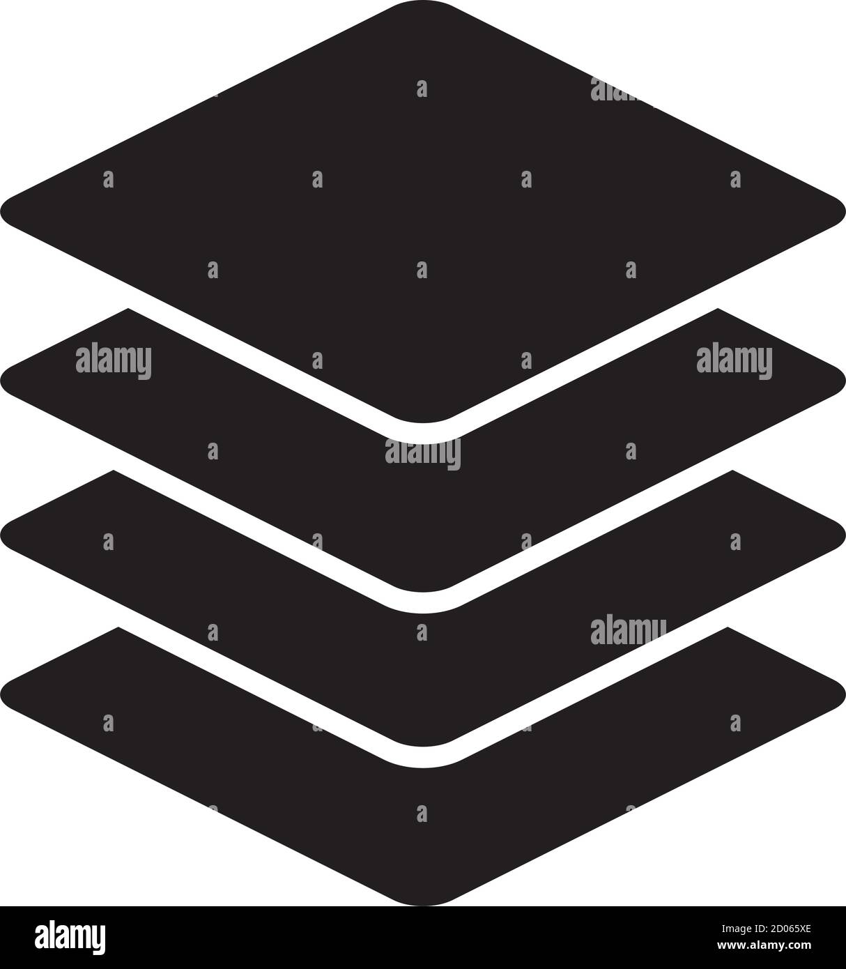 data layers icon over white background, silhouette style, vector ...