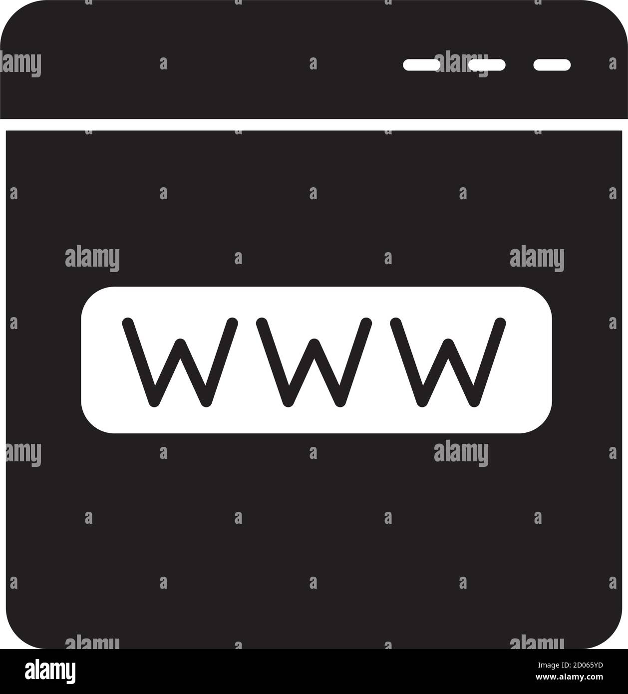web browser icon over white background, silhouette style, vector ...