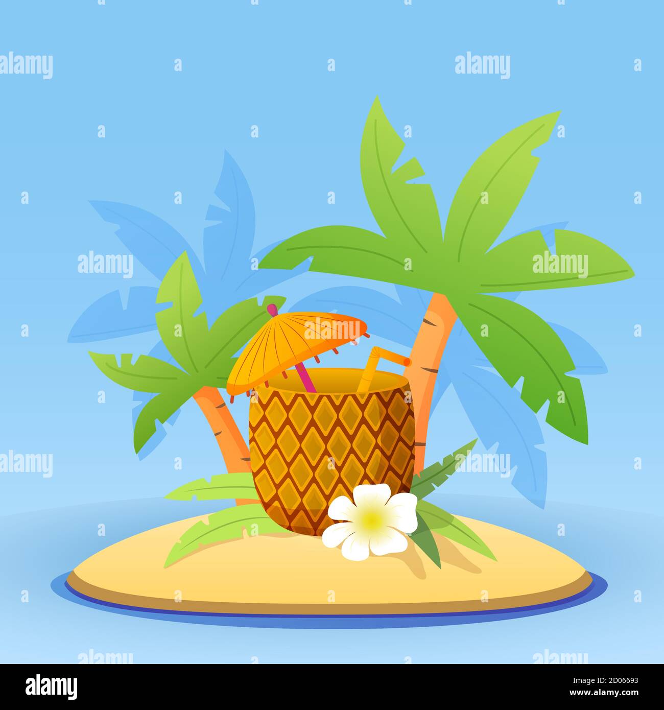 Pina colada in pineapple Stock Vector Images - Alamy