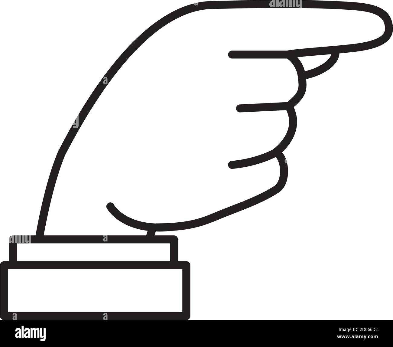 Hand gesture showing G letter over white background, line style, vector ...