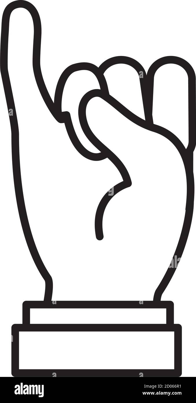 Hand gesture showing letter I on Sign Language over white background ...
