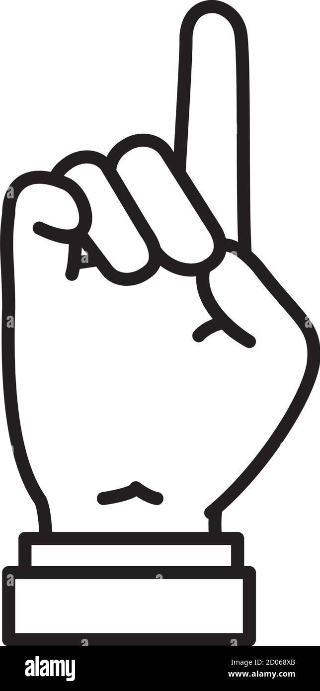Hand gesture showing Z letter over white background, line style, vector ...