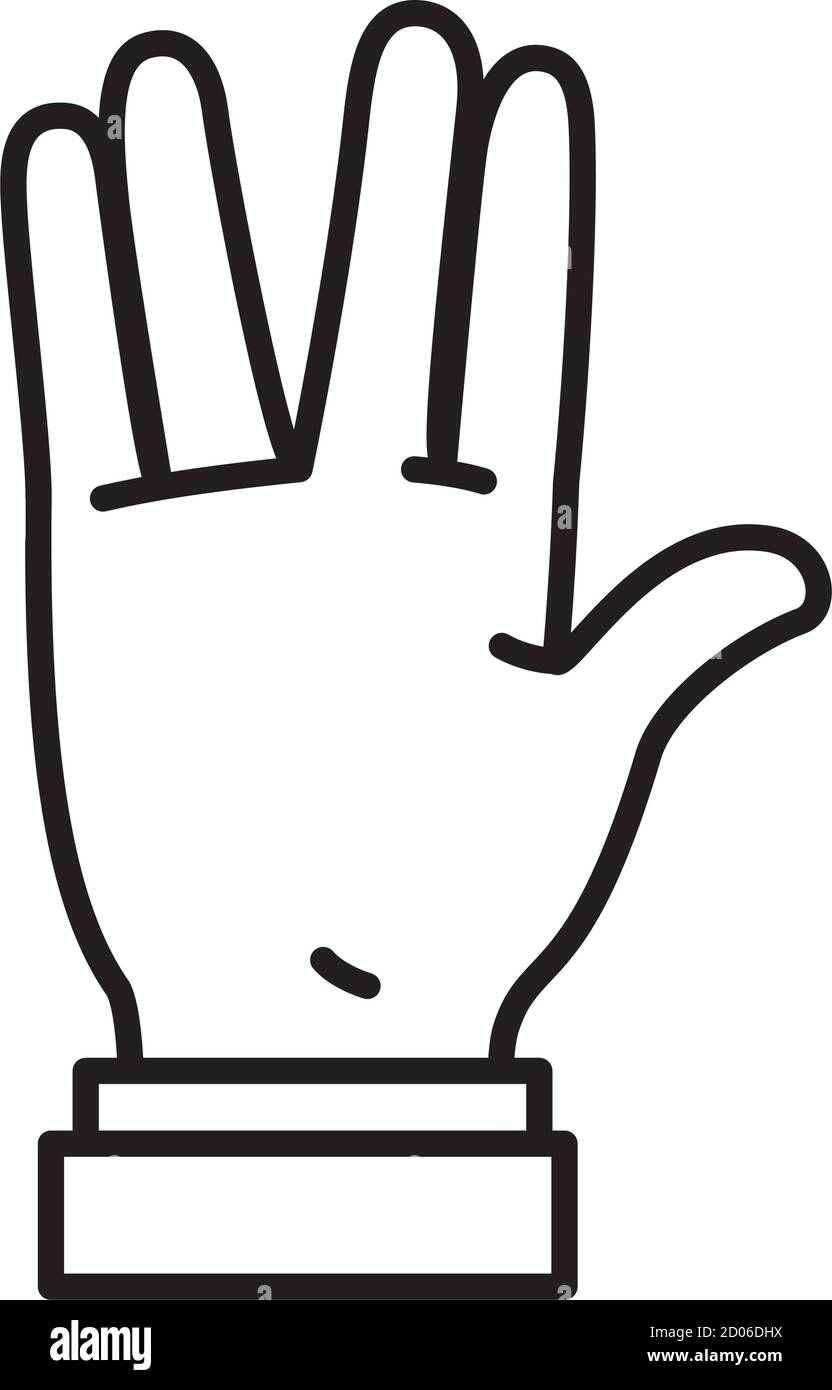 icon of Hand gesture expression on Sign Language over white background ...