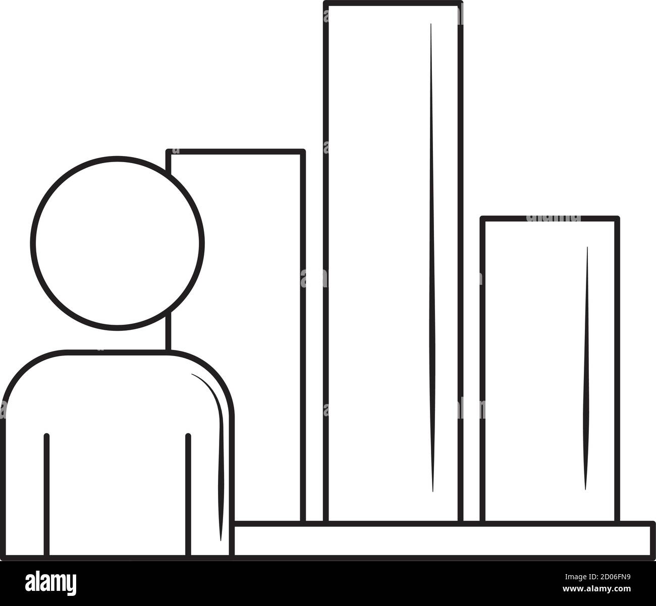 character statistics diagram financial report vector illustration line ...