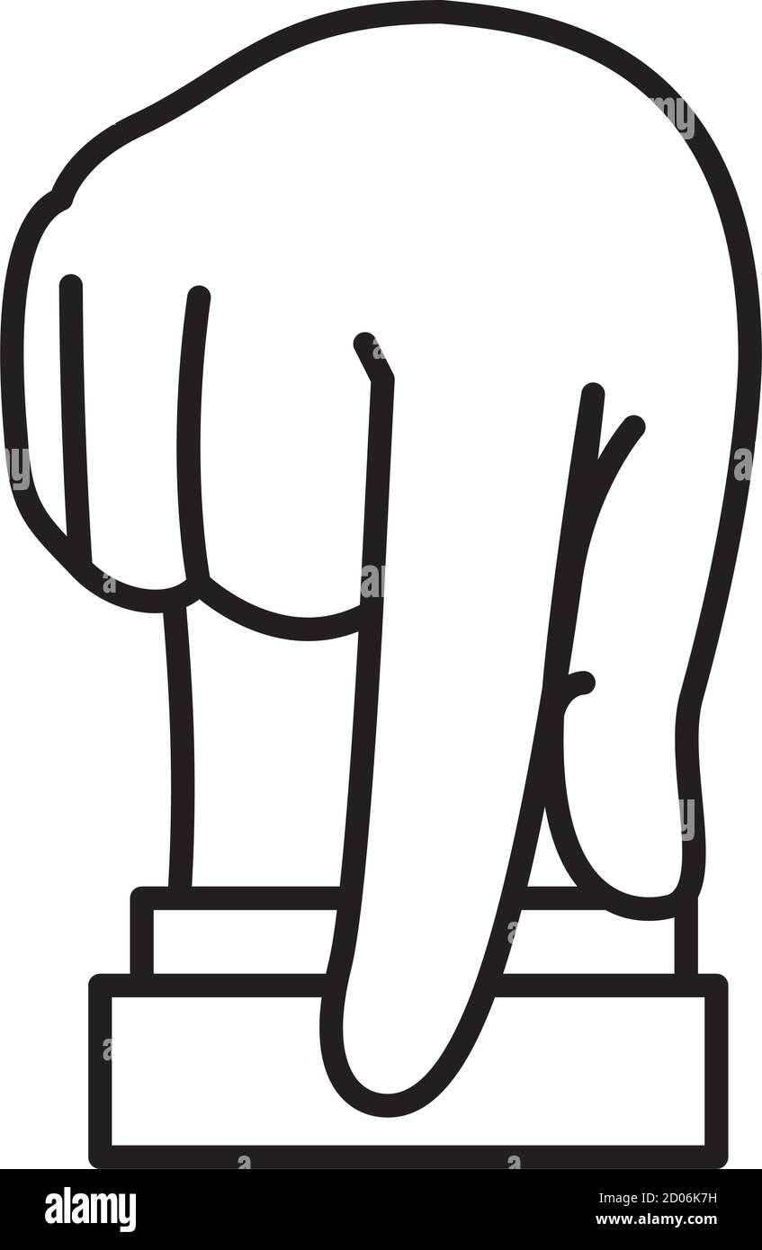 Hand gesture showing letter Q on Sign Language over white background ...