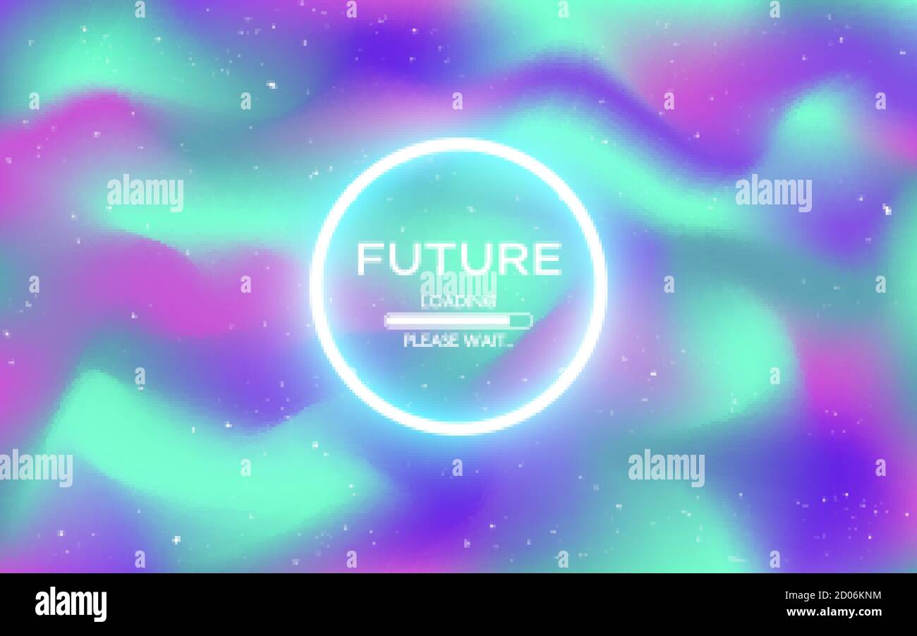 Retro future texture. Loading future concept on holographic backdrop ...
