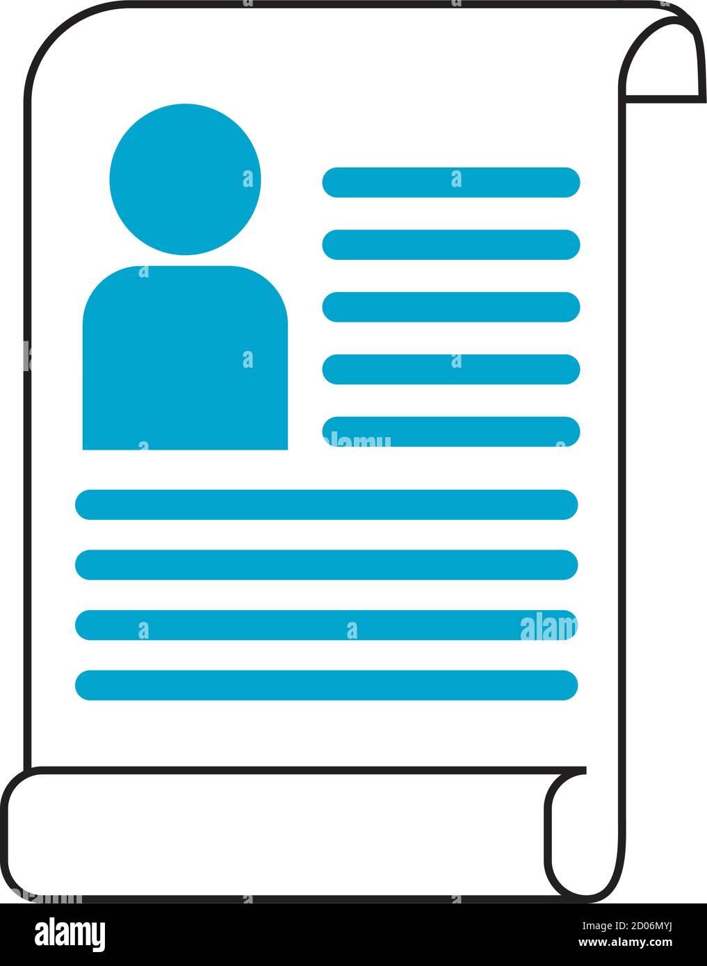 hiring and recruitment resume employee concept blue line and fill ...