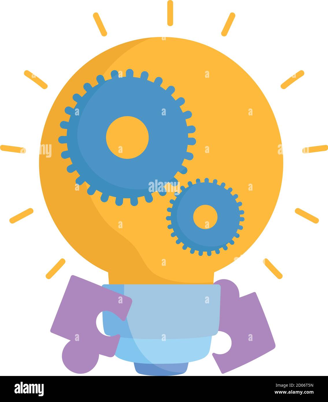 light bulb gears puzzles idea creativity concept vector illustration ...