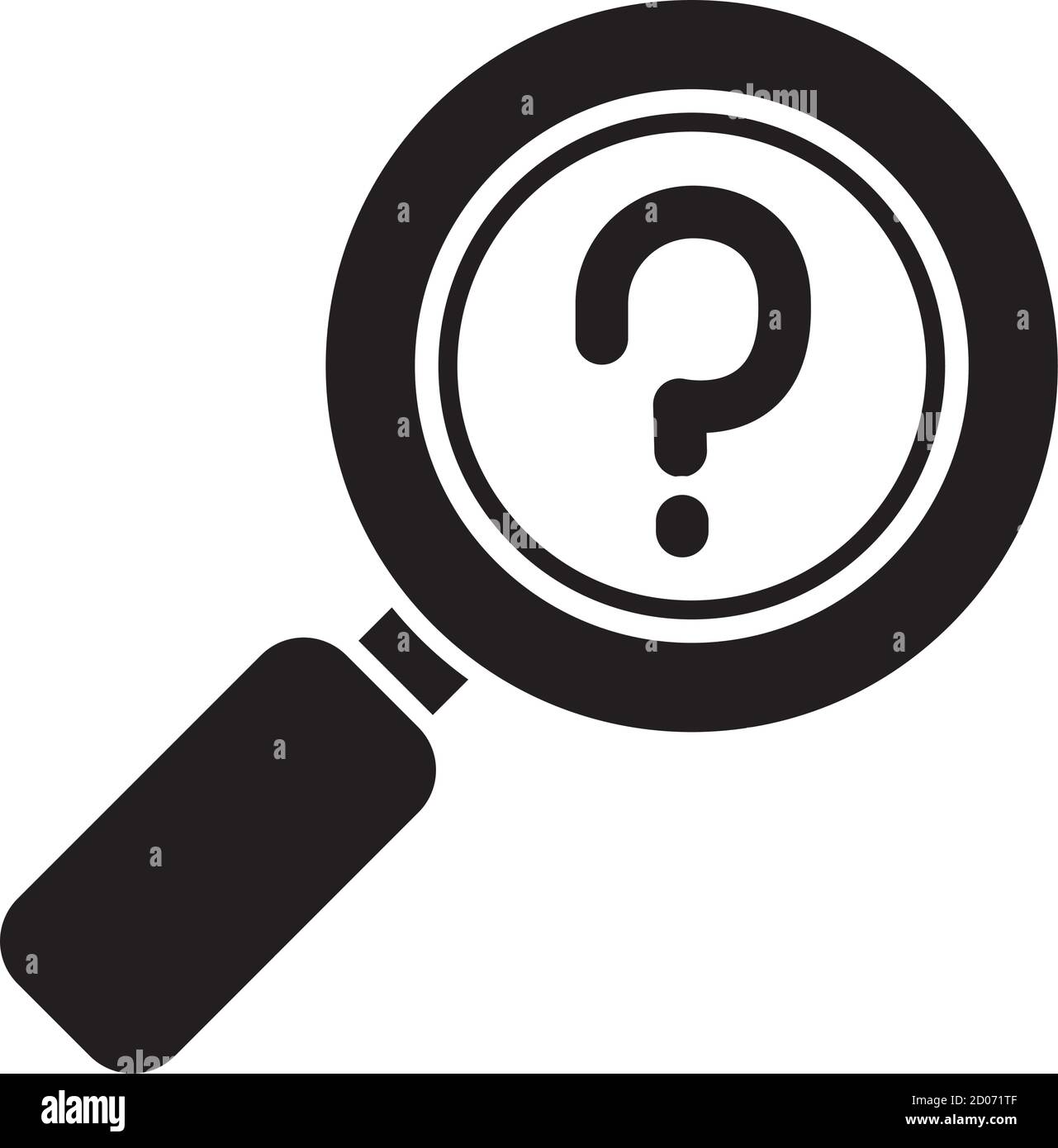 magnifying glass with question mark icon over white background ...