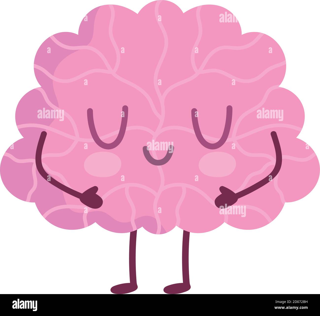 human brain cartoon isolated icon style vector illustration Stock ...