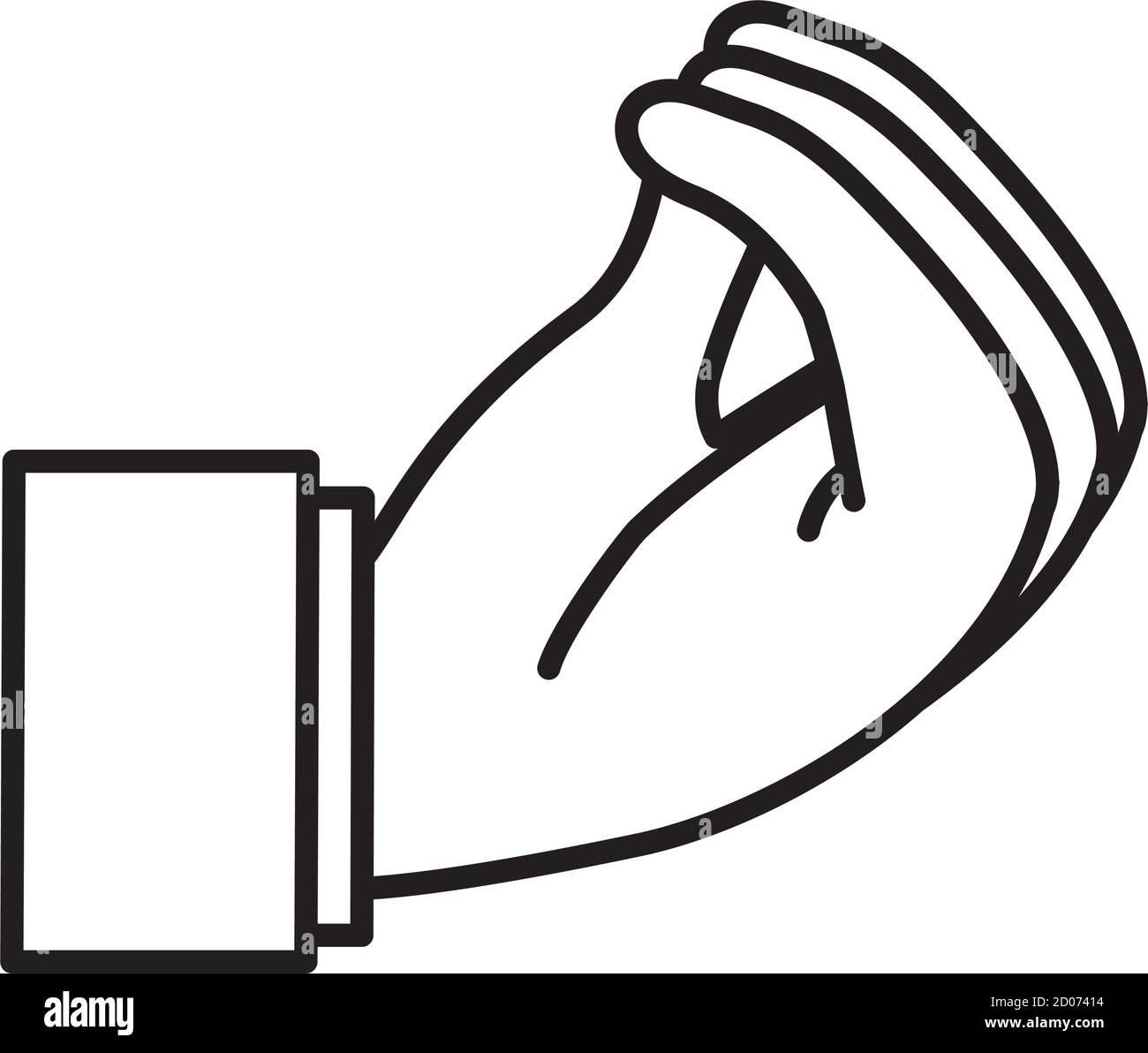 Hand gesture showing letter M on Sign Language over white background ...