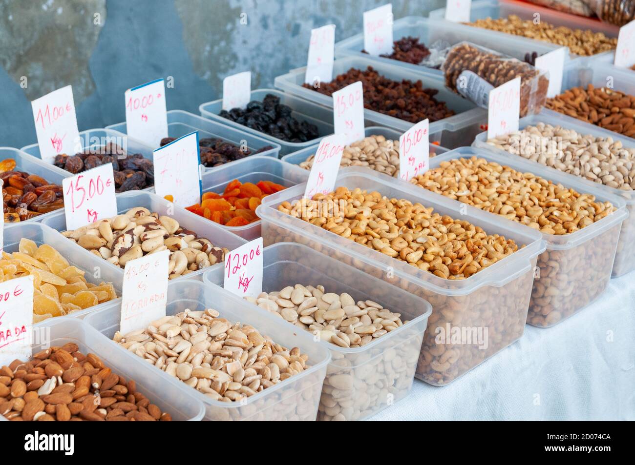 Different varieties of nuts at the local market Stock Photo - Alamy