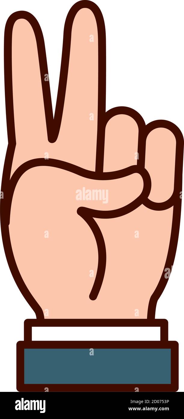 Two Fingers V Sign High Resolution Stock Photography and Images - Alamy