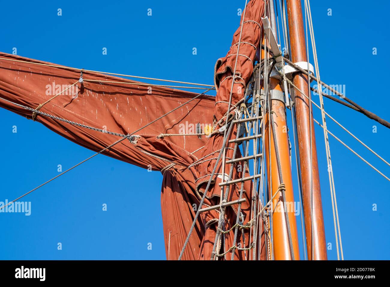 tall ships red sail barge rigging Stock Photo - Alamy